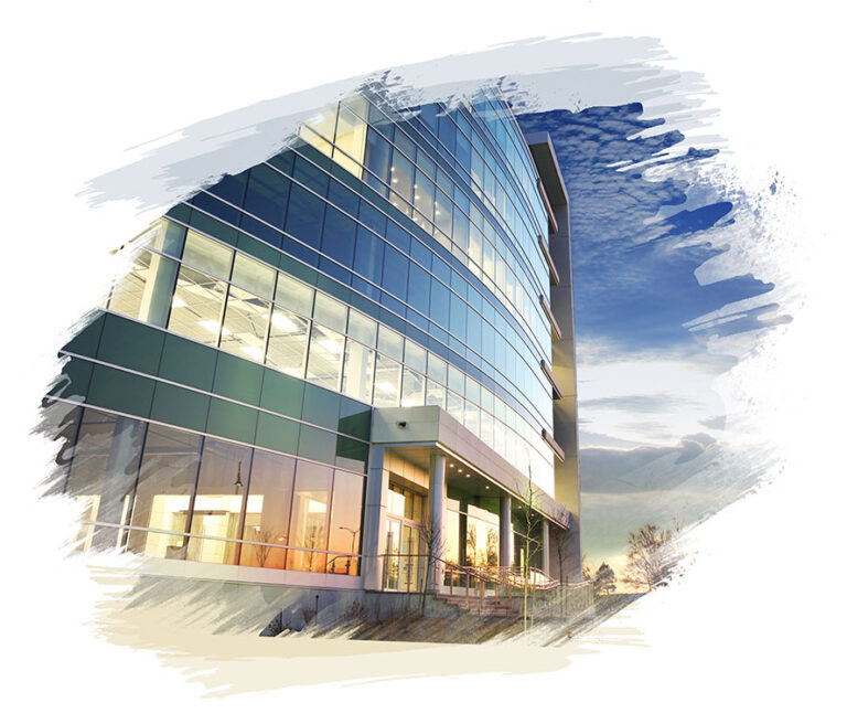 Office Building Entrance on White - Just Cool Stock Imagery